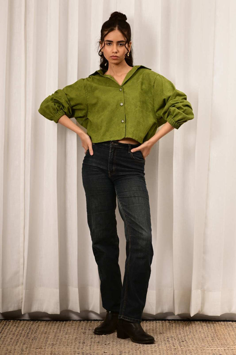 Roohani Oversized Handblock Printed Shacket – MODERN BLUE