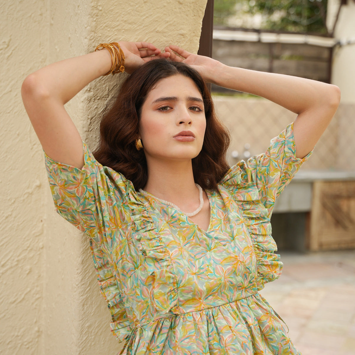 PASTEL POP top with drawstrings – MODERN BLUE